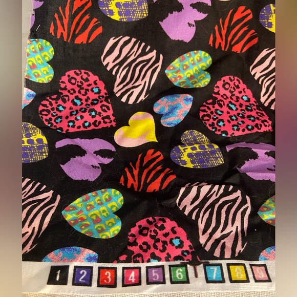 Office | 9s Wild Heart Fabric Piece Colorful Heart Print Fabric Cotton ...